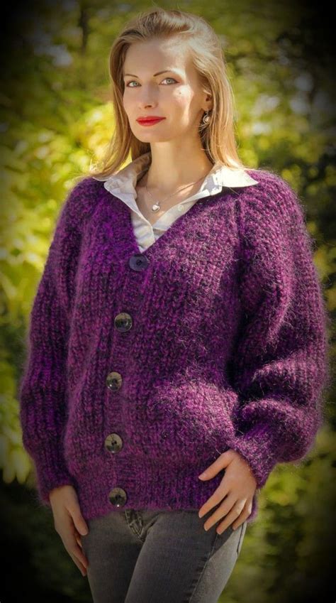 Pin By Pilli Paulinio On Purple Cardigan Mohair Cardigan Stylish