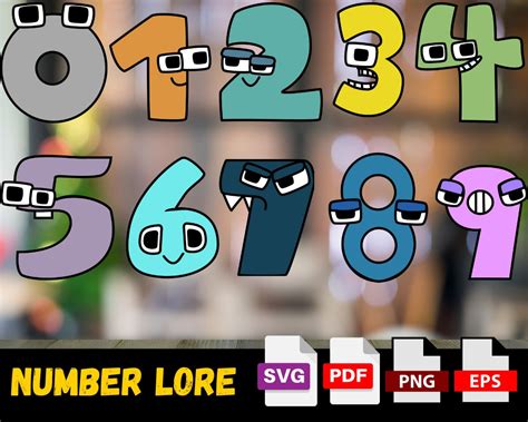 Number Lore Individual Characters Svg Pdf Png Eps Etsy