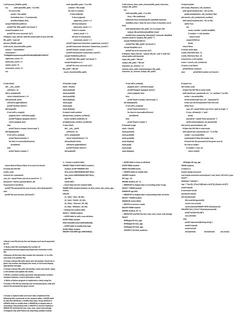 Cs Practical 12 Pdf Text File Sql
