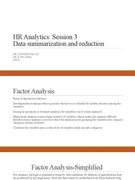 Hr Analytics Session34 Pdf Factor Analysis Cluster Analysis