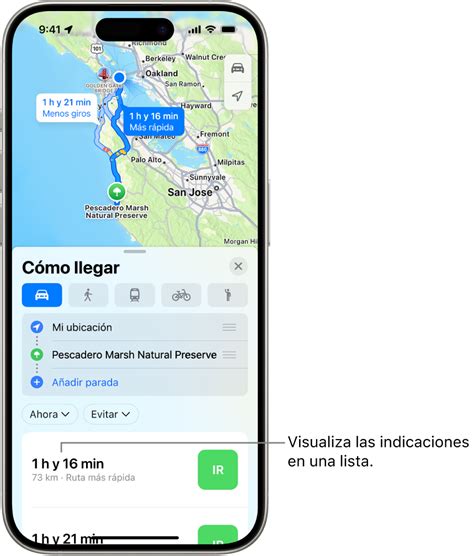 Ver El Resumen De Una Ruta O Una Lista De Indicaciones En La App Mapas