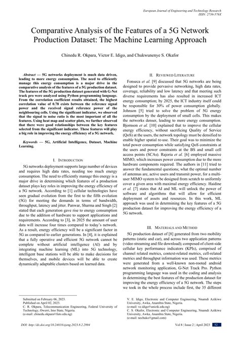 (PDF) Comparative Analysis of the Features of a 5G Network Production Dataset: The Machine ...