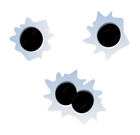 Premium Vector Bullet Holes In Glass Vector Illustration Realistic