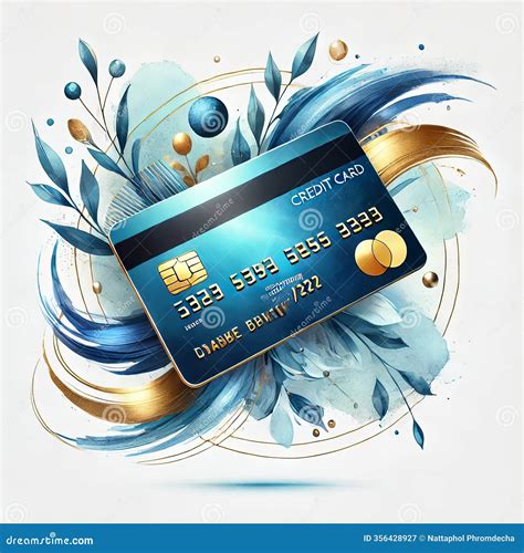 Stylish Credit Card With Abstract Design Elements Stock Illustration
