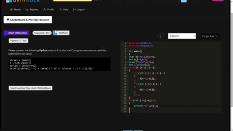 Skillrack Daily Challenge 23082023 Convert Python Code To C