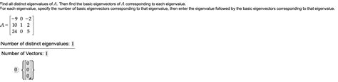 Solved Find All Distinct Eigenvalues Of A Then Find The