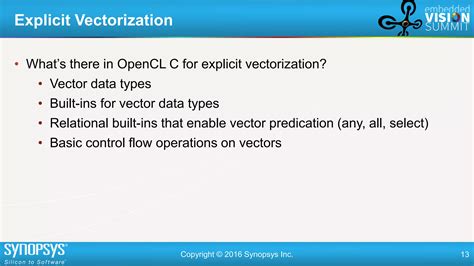 Using The Opencl C Kernel Language For Embedded Vision Processors A