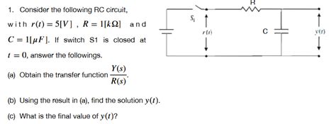 Solved Consider The Following Rc Circuitwith
