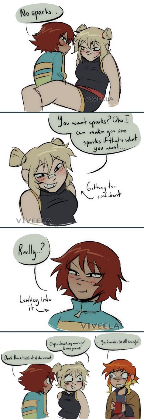 Scott Pilgrim Yuri Scene Fan Art Scott Pilgrim Yuri Ramona And Roxie Kiss Know Your Meme