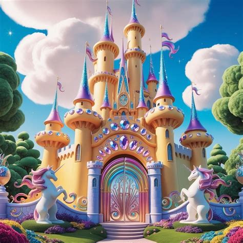 Una Ilustración De Dibujos Animados De Un Castillo Con Las Palabras