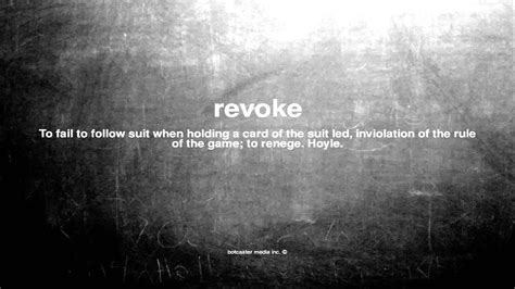 What Does Revoke Mean Youtube