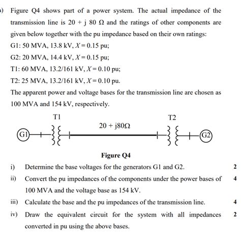 solved figure q4 shows part of a power system the actual