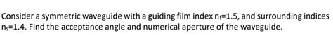 Solved Consider A Symmetric Waveguide With A Guiding Film