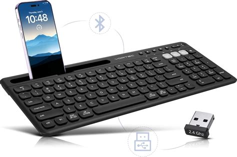 Amazon Com Multi Device Wireless Keyboard Bluetooth Keyboard For Tablet Universal