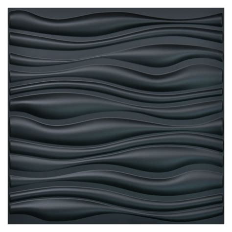 Art3d Black Wave Design Iv 197x197 Pvc 3d Wall Panel 12 Pack