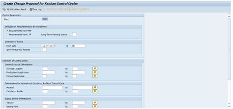 PK SAP Tcode Kanban Calculation