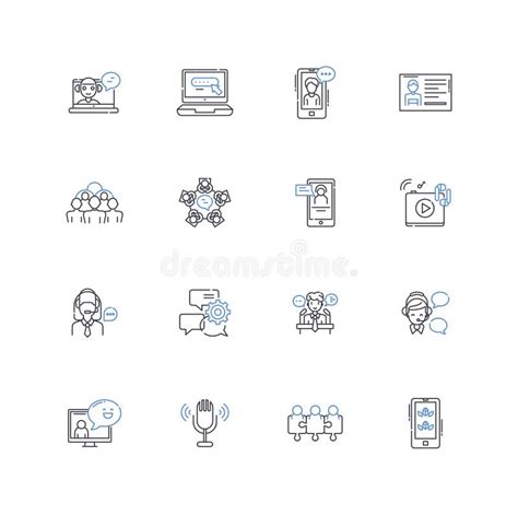 Association Line Icons Collection Connection Community Unity