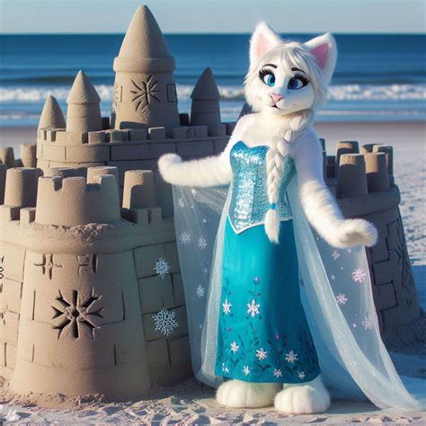 Furry Cat Elsa At The Beach 5 By Alleycatadd On Deviantart