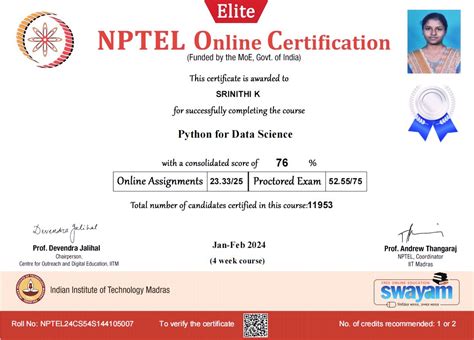 Srinithi K On Linkedin Pythonfordatascience Nptel Datascience Python