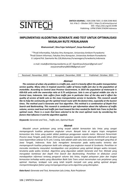 PDF ALGORITMA GENERATE AND TEST UNTUK OPTIMALISASI MASALAH RUTE PERJALANAN