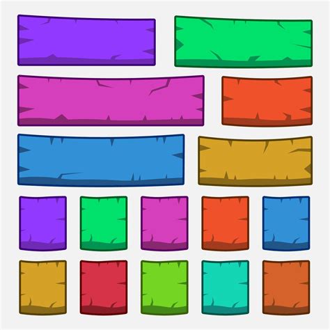 Vector Game Template Gui Kit Interface Button Elements Vector Art At Vecteezy