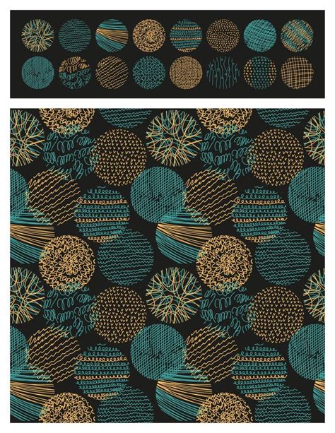 Vector Seamless Pattern Of Geometric Shapes Hearts Simple Texture Of Hand Drawn Curves Lines