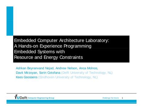 Pdf Embedded Computer Architecture Laboratory A Hands · Embedded
