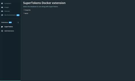 how to use the supertokens docker extension
