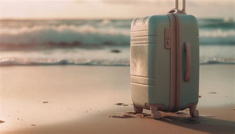 Ai가 생성한 모래 위의 여름 휴가 모험 여행가방 무료 사진