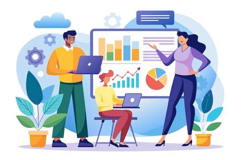 Two Professionals Are Sharing Data Insights With Charts And Graphs In A Collaborative Office