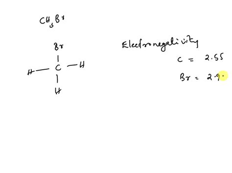 Solved Identify The Correct Dipole For The C Br Bond In The Lewis Structure Of Methyl Bromide
