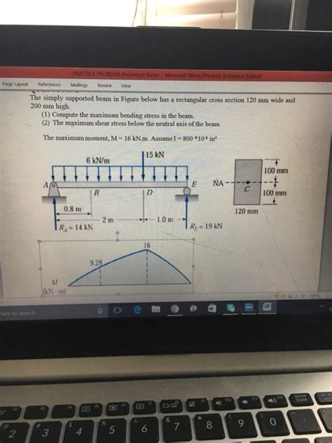solved the simply supported beam in figure below has a