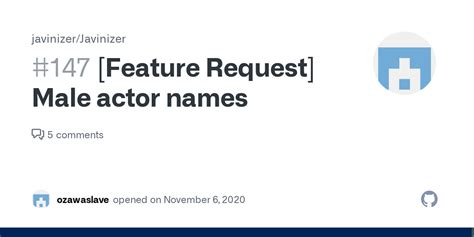 [feature request] male actor names · issue 147 · javinizer javinizer