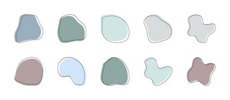 Premium Vector Set Of Abstract Organic Blob Shape Elements With Line