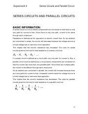 LAB 4 Pdf Experiment 4 Series Circuits And Parallel Circuit SERIES CIRCUITS AND PARALLEL