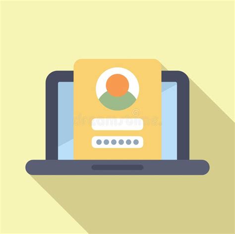 Login Form Page On Laptop Screen User Authentication Stock Vector