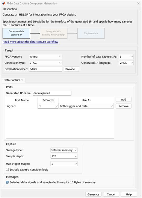 Fpga Data Capture Component Generator
