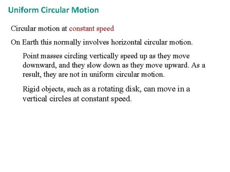 Kinematics Uniform Circular Motion Objectives Define Uniform Circular