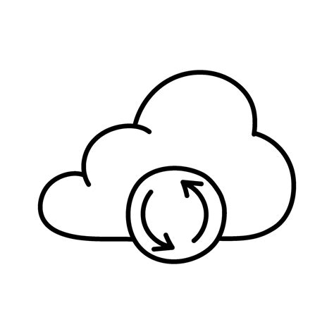 Cloud Syncing Icon Hand Drawn Vector Illustration Editable Line Stroke 39357239 Vector Art At