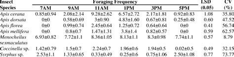 Foraging Frequency Of Different Insects On Buckwheat Flower Per Plant