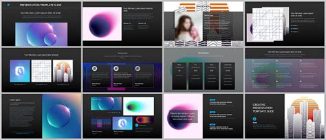 최소한의 프리젠테이션 화려한 그라데이션 흐리게 및 기하학적 배경 포트폴리오 템플릿 책자 커버 벡터 디자인입니다 전단지 전단지 브로슈어 보고서 광고에 대 한 프레 젠 테이 션