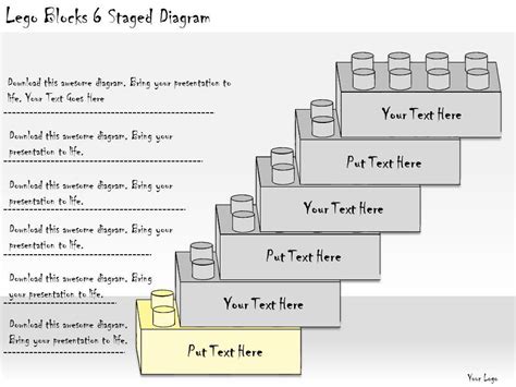 1113 Business Ppt Diagram Lego Blocks 6 Staged Diagram Powerpoint Template PowerPoint