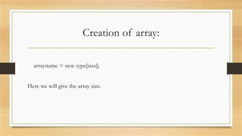 Arrays In Java Signle Dimensional Array PPT