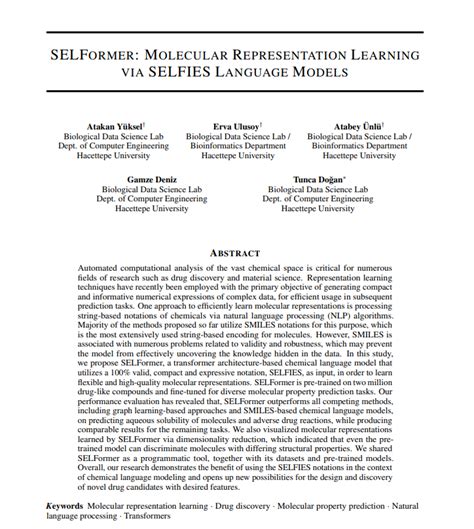 Ai For Science 通过selfies语言模型进行分子表示学习 智源社区