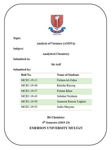 Analysis Of Variance Anova Pdf Analysis Of Variance Errors And