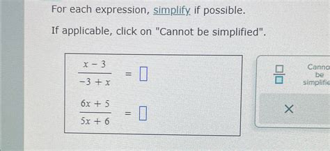Solved For Each Expression Simplify If Possibleif