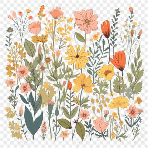 여름 꽃 벡터클립 아트만화상표 Png 일러스트 무료 다운로드 Lovepik