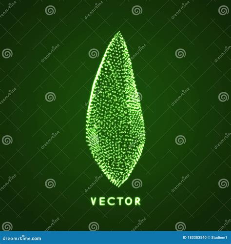 Crystal Object With Dots Molecular Grid 3d Technology Style With Particle Vector