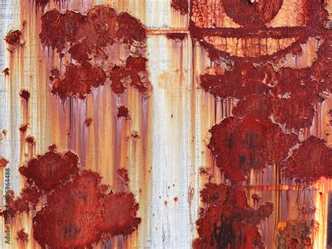 Junkyard Shipping Container Steel Wall Rusting Structure Oxidation