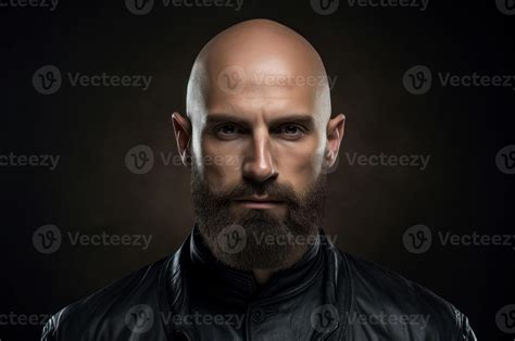 Ai Generated Impressive Man Beard Bald Head Generate Ai 38199611 Stock